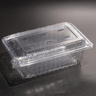 China Reusable Rectangular PET Plastic Food Storage Container 240x155x88mm with Lid Clear White Black for sale