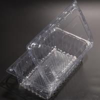 China Reusable PET Plastic Food Storage Container 240x155x88mm with Lid Clear White Black for sale
