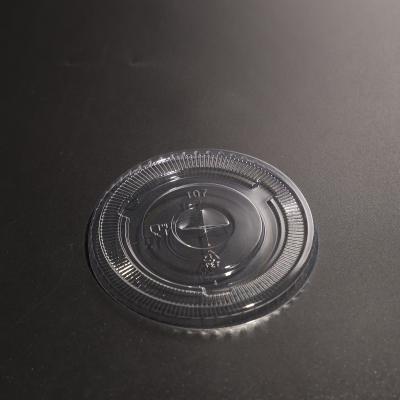 China 107mm Crystal Clear Plastic Cup Lids - BPA-Free Disposable Dome & Flat Lids for 90mm Cups (3.8g Weight) for sale