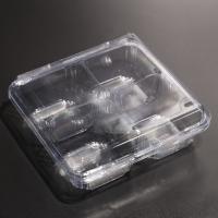 China PET 4-Compartment Rectangular Disposable Plastic Food Container 170x170x55mm Leak Proof for sale