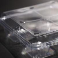 China PET 4-Compartment Rectangular Disposable Plastic Food Container 170x170x55mm Leak Proof for sale
