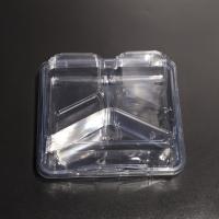 China Leak Proof Square Clear PET Food Containers 170mm Freezer Safe 3 Compartment for sale