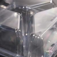 China Leak Proof Square Clear PET Food Containers 170mm Freezer Safe 3 Compartment for sale