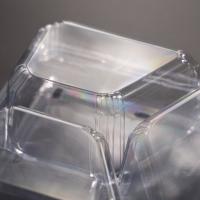 China 400ml PET Leak Proof Disposable Food Container 170x170x55mm 3 Compartment Square for sale