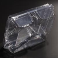 China 400ml PET Leak Proof Disposable Food Container 170x170x55mm 3 Compartment Square for sale