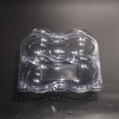 China Clear Disposable PET Square Food Storage Container 4 Compartments 200x200x95mm for sale