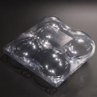 China Clear Disposable PET Square Food Storage Container 4 Compartment 200x200x95mm for sale