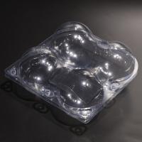 China Leak Proof Square PET Food Container 200x200x95mm 4 Compartment Clear Plastic Packaging Box for sale