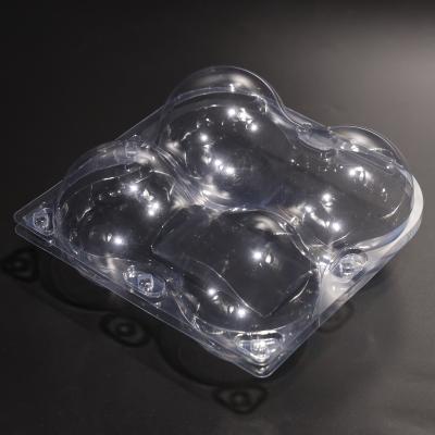 China Leak Proof Square PET Food Container 200x200x95mm 4 Compartment Clear Plastic Packaging Box for sale
