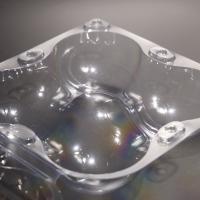 China Leak Proof Square PET Food Container 200x200x95mm 4 Compartment Clear Plastic for sale