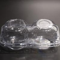 China Clear PET Disposable Plastic Takeout Containers 2 Compartment 30g Food Packaging Box for sale