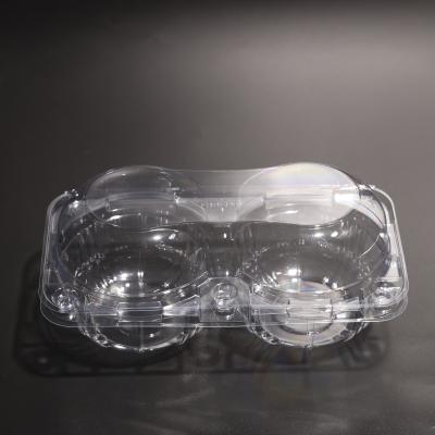 China 2-Compartment FAD Certified Clear Plastic Food Container 220x115x95mm 30g for sale