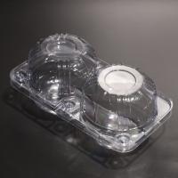 China 2-Compartment FAD Certified Clear Plastic Food Container 220x115x95mm 30g for sale