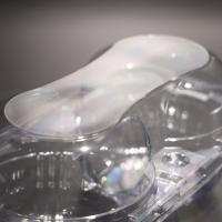 China 2-Compartment FAD Certified Clear Plastic Food Container 220x115x95mm 30g for sale