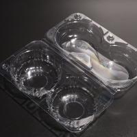 China 2-Compartment FAD Certified Clear Plastic Food Container 220x115x95mm 30g for sale