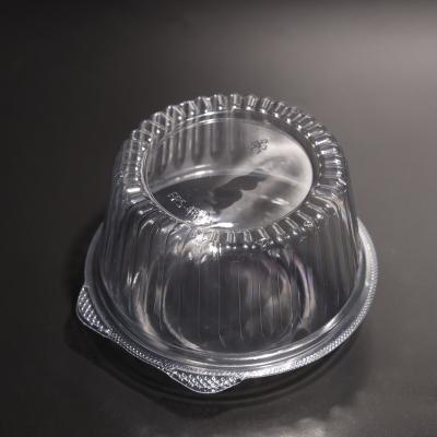 China Disposable PET Clear Plastic Food Storage Box 32g Leak Proof Round Container with Lid for sale