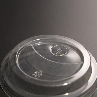 China 95mm PET Clear Flat Cup Lid Leak Proof BPA Free Plastic Cover for Juice Cups for sale