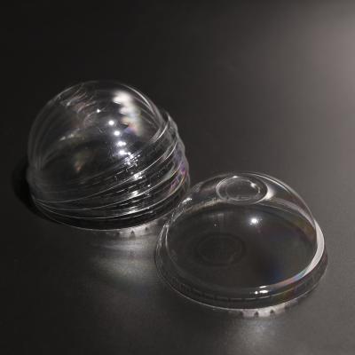 China Disposable PET Transparent Plastic Cup Dome Lid 95mm Fit Iced Coffee Cup for sale