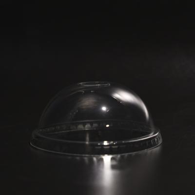 China 95mm Disposable PET Transparent Plastic Cup Dome Lid for 12-24oz Iced Coffee Cups for sale