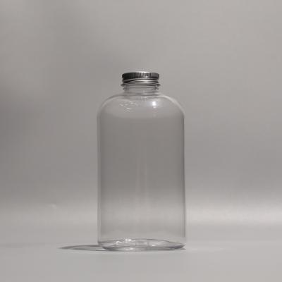 China 500ml Clear PET Plastic Bottle BPA Free Food Grade Disposable Container with Aluminum Cap for sale
