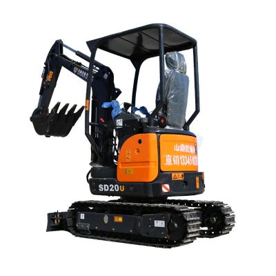 China Hotels Shanding SD20U Small Hydraulic Crawler Excavator Price Mini 2 Ton Diggers For Sale Cultivating Micro Excavators for sale