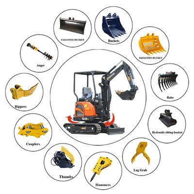 China Truss Shanding 0.8ton 1 Ton 2ton 3ton SD20U With Swing Boom Mini Excavator Hydraulic Digger For Garden For Farm for sale