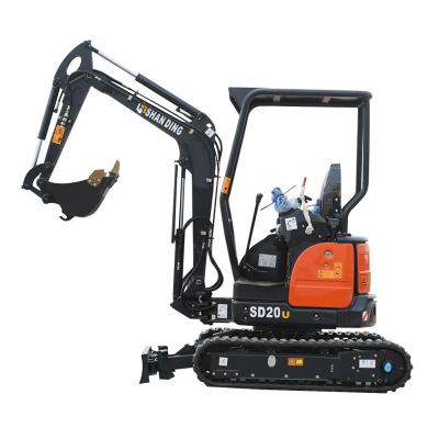 China Hotels Shanding SD20U Earth Moving Machinery Mini Excavadora Minibagger Bagger 2 Ton Machine For Sale for sale