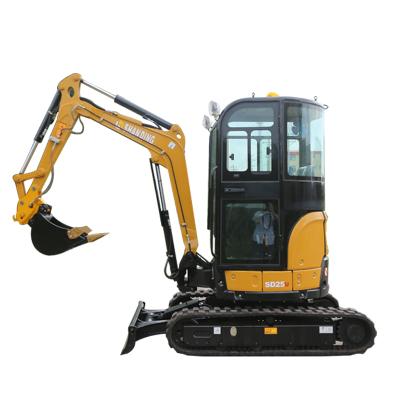 China Shanding Hotels SD25U 2.5 Ton Hydraulic Small Digger Excavadora Mini Excavator cat for garden and farm work for sale