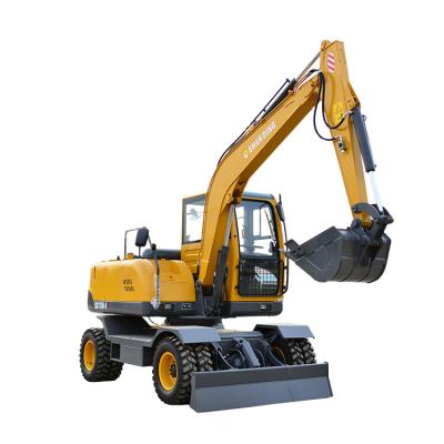 China Garment Shops Shanding SD75W-9T Construction Equipment Wheels Excavator 7 Ton By Hammer And Log Grapple for sale
