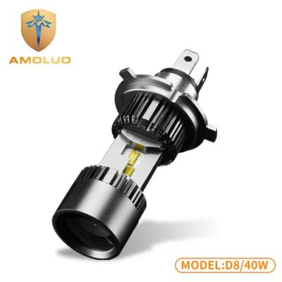 China D8-40W H4 Motorcycle LED Headlight - 3800 Lumens, 30mm Diameter, Aviation Aluminum Housing for sale