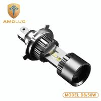 China 4500 Lumens H4 LED Motorcycle Headlight 30mm Diameter with 50W Power and DC 9-18V Voltage for sale