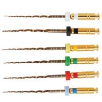 China Dental Root Canal Rotary Files Reamer Instruments Size 15-60 F Gold Both Taper 4 Taper 6 for sale