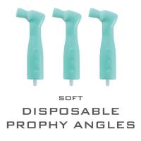 China Plastic Disposable Prophy Angle With Brush Snap On Soft Buckle Ribbed Cup Head Green for sale