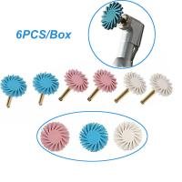 China 6Pcs  Dental Rubber Diamond Polisher Impeller CA RA Polishing Composite Kits Discs Wheel for sale