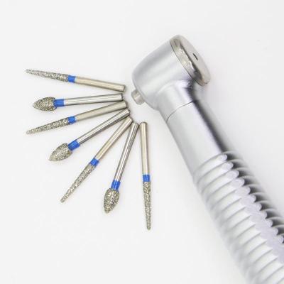 China Grinding And Polishing FG Diamond Burs 1.60mm Diameter With Electroplated SS Handle for sale