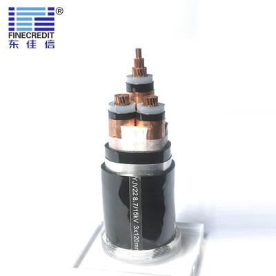China 35mm PVC YJV22 Medium Voltage Power Cable Steel Tape Armoured for sale
