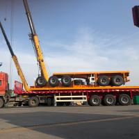 China Container Shipping CIMC 20ft Container Flatbed Semi Trailer with 12uints Twist Locks for sale