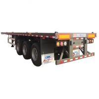 China 12400*2500*1580mm, 12400*2500*1580mm CIMC 3 Axles Container Flatbed Semi Trailer  60tons for sale