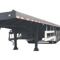 China 12400*2500*1580mm, 12400*2500*1580mm CIMC 3 Axles Container Flatbed Semi Trailer  60tons for sale