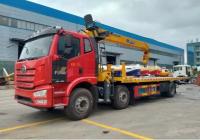 China FAW 10 Tons Heavy-Duty Tow Truck with Crane For Vehicle Recovery Operations for sale