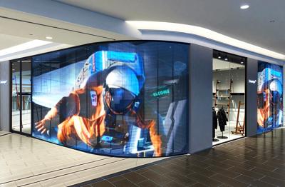 China Transparent LED Grille Screen SMD1921 Waterproof IP67 For Retail Stores Shopping Malls for sale
