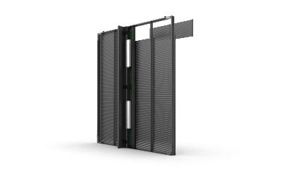 China P3.9 RGB Advertising Glass Window 1000*1000mm Indoor Waterproof Transparent Grid Display LED Grille Screen for sale