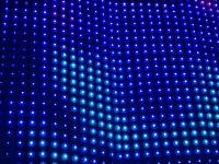 China Flexible LED Curtain Wall Display High Transparency P83 IP67 PC Body Point Light for sale