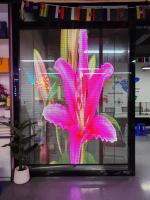 China Transparent Grille Screens P3.9 Exhibition Hall Glass Outdoor Building Window Led Display Screen for sale