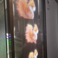 China LED Transparent film Screen  with Glass Window Video Playing Full Color Indoor Advertising Display for sale