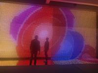 China Foldable RGB Full Color DMX SPI LED Pixel Mesh Screen For Facade Building Lighting for sale