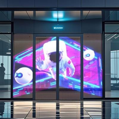 China P6 Ultra Thin Light Flexible Transparent Screen Led Film Self Adhesive Transparent Flexible Led Screens for Glass Window Wall for sale