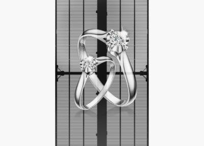 China 4000-4500cd Custom Indoor LED Transparent Display Screen P3.9 500*1000mm for Shopping Malls Full Color Grating Design for sale