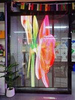 China P3.9 1000*500mm Led Ice Display Led Mesh Video Wall Shop Window Advertising Grille Glass Curtain Outdoor Transparent Screen for sale