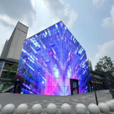 China Outdoor Waterproof IP67 LED Grille Display Large Advertising Video Wall High Brightness Transparent Grid Screen for sale